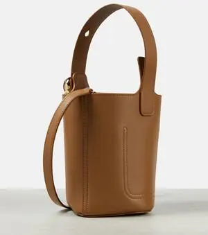 Loewe Pebble Mini Leather Bucket Bag - Brown