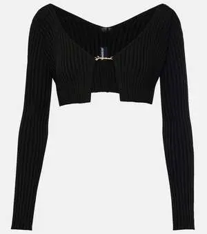 Jacquemus La Maille Pralu Ribbed-knit Cardigan - Black