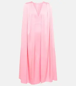Alex Perry Crepe Cape Midi Dress