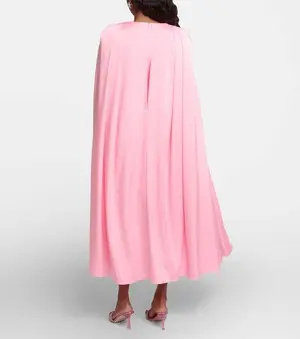 Alex Perry Crepe Cape Midi Dress