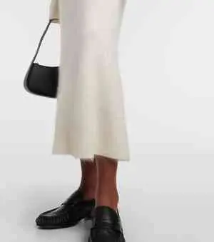 LISA YANG Asta Brushed Cashmere Midi Skirt - Neutrals