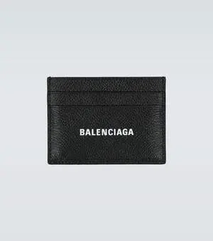 Balenciaga Cash Leather Card Holder - Black