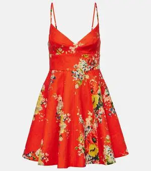 Zimmermann Alight Floral Linen Mini Dress