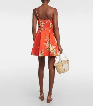 Zimmermann Alight Floral Linen Mini Dress
