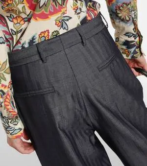 Etro Pleated Wide-leg Trousers