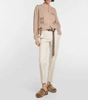 Brunello Cucinelli Cotton-blend Slim Pants