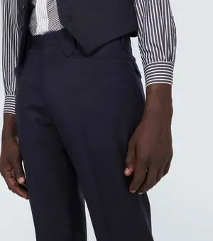 MAISON MARGIELA Herringbone Wool Straight Pants