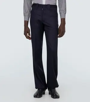 MAISON MARGIELA Herringbone Wool Straight Pants