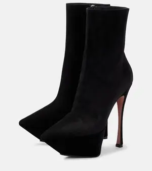 Amina Muaddi Yigit 150 Suede Ankle Boots