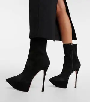 Amina Muaddi Yigit 150 Suede Ankle Boots