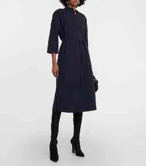 Vince Cotton-blend Midi Dress
