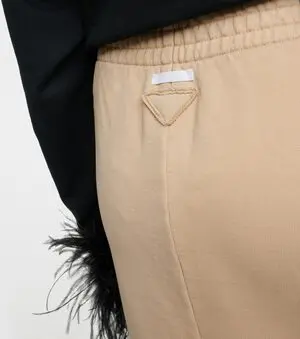 Prada Feather-trimmed Cotton Midi Skirt