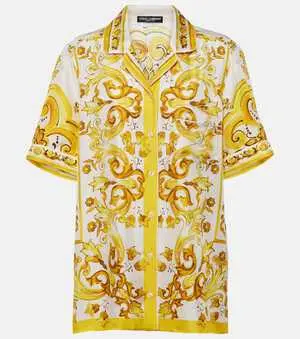 Dolce & Gabbana Majolica Print Silk Twill Shirt - Multicoloured