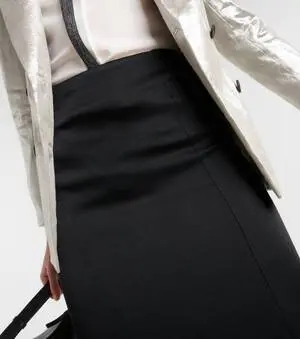 Brunello Cucinelli Satin Maxi Skirt