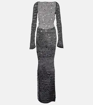 AYA MUSE Sequin Embellished Maxi Dress