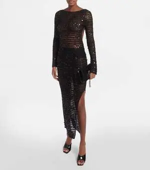 AYA MUSE Sequin Embellished Maxi Dress
