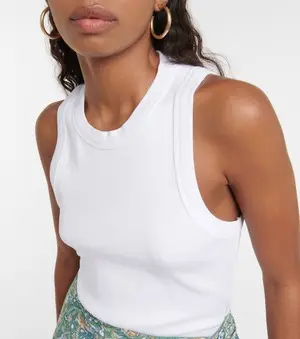 Veronica Beard Jordyn Cotton Tank Top - White