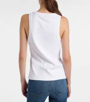 Veronica Beard Jordyn Cotton Tank Top - White