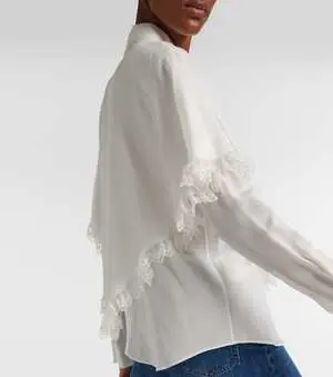 Chloé Knotted Heritage Silk Crepe De Chine Blouse