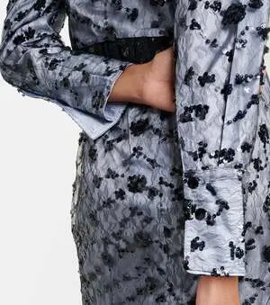 GANNI Sequined Lace Cropped Shirt