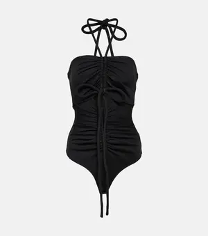 Proenza Schouler Compact Jersey Ruched Bodysuit