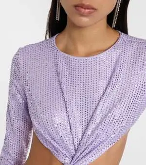 AREA Crystal-embellished Cutout Gown