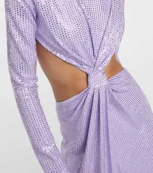 AREA Crystal-embellished Cutout Gown