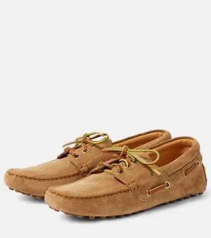 TOD'S Gommino Suede Driving Loafers - Brown