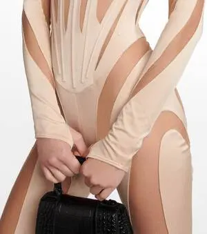 MUGLER Paneled Stretch Jumpsuit