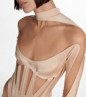 MUGLER Paneled Stretch Jumpsuit