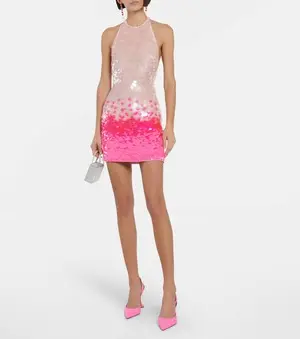 David Koma Gradient Sequin Mini Dress