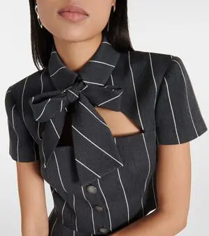 Alessandra Rich Pinstripe Cropped Jacket