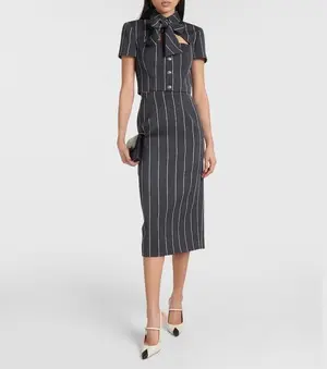 Alessandra Rich Pinstripe Cropped Jacket