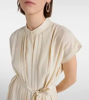 JOSEPH Davidge Plisse Midi Dress - Neutrals