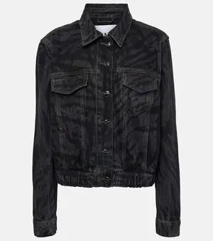 GANNI Printed Denim Trucker Jacket