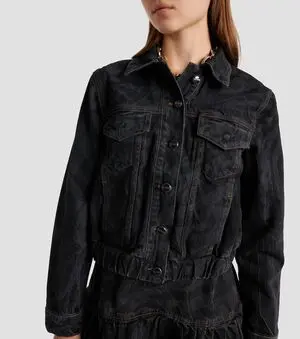 GANNI Printed Denim Trucker Jacket
