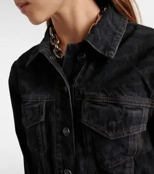 GANNI Printed Denim Trucker Jacket