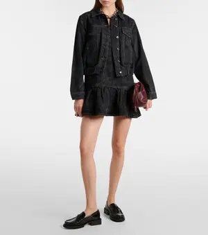 GANNI Printed Denim Trucker Jacket