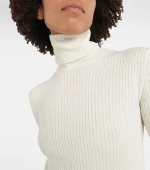 Red Valentino Ribbed-knit Wool-blend Top