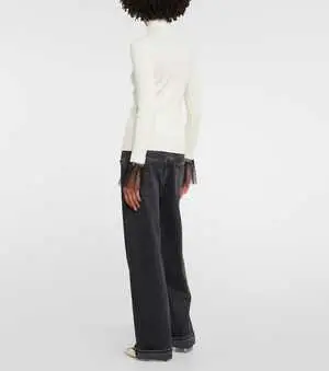 Red Valentino Ribbed-knit Wool-blend Top