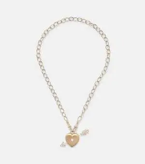 MARIE LICHTENBERG 18kt Yellow And Diamond Heart & Arrow Necklace - Gold