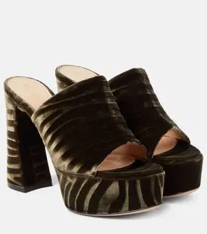 GIANVITO ROSSI Holly Zebra-print Platform Mules - Black
