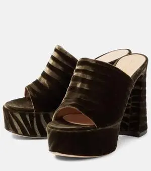 GIANVITO ROSSI Holly Zebra-print Platform Mules - Black