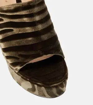 GIANVITO ROSSI Holly Zebra-print Platform Mules - Black