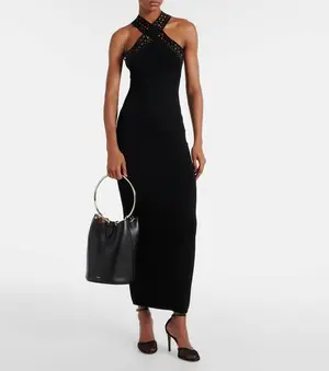 Alaïa Large Leather Bucket Bag With Metal Handle