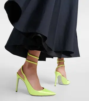 Rene Caovilla Cleo Crystal-embellished Satin Pumps
