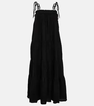Velvet By Graham & Spencer Charlie Tiered Linen Maxi Dress - Black