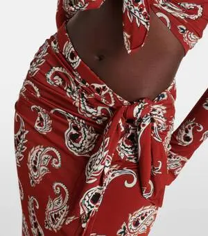 Rabanne Paisley Jersey Maxi Skirt