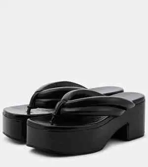 Dries Van Noten Leather Platform Sandals
