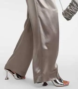 Staud Luisa Pleated High-rise Satin Pants